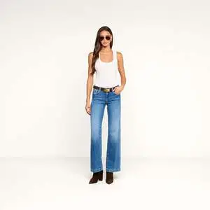 L'Agence Shania Ribbed Racerback Tank Top - White