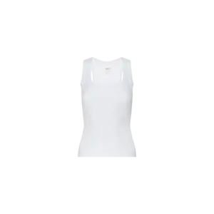 L'Agence Shania Ribbed Racerback Tank Top - White
