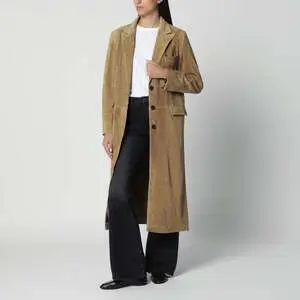 ARMA Alissa Single-breasted Suede Coat - Beige
