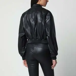 ARMA Hannah Cropped Leather Bomber Jacket