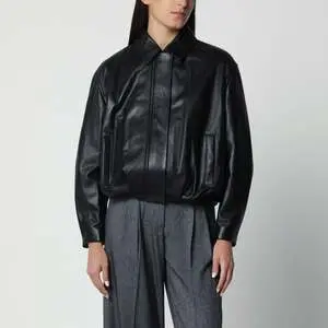 ARMA Melis Leather Bomber Jacket - Black