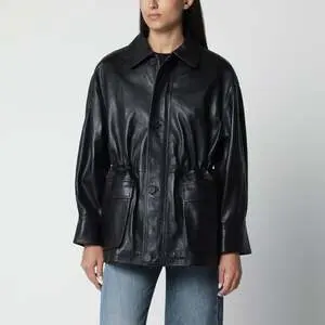 ARMA Maeve Leather Drawstring Jacket - Black