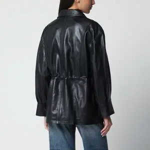 ARMA Maeve Leather Drawstring Jacket - Black