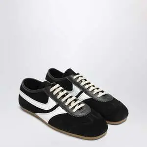 Dries Van Noten Schwarzer Und Weißer Sneaker Aus Leder Und Wildleder