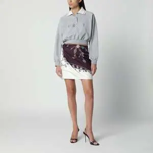 Versace Cropped Cotton Polo Sweatshirt