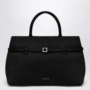 Manu Atelier Le Cambon 35 Bag In Suede - Black