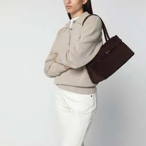 Manu Atelier Suede East West Bag - Brown