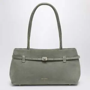 Manu Atelier Cambon East West Bag In Pepe Suede - Green