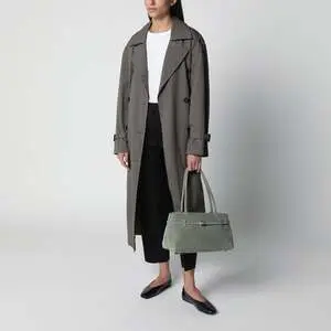 Manu Atelier Suede East West Shoulder Bag - Green