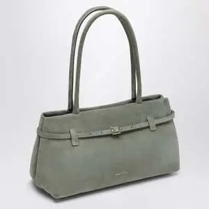 Manu Atelier Suede East West Shoulder Bag - Green