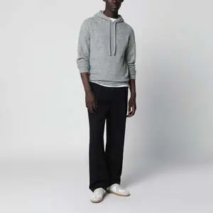 ROBERTO COLLINA Light Gray Cashmere Sweatshirt-style Sweater