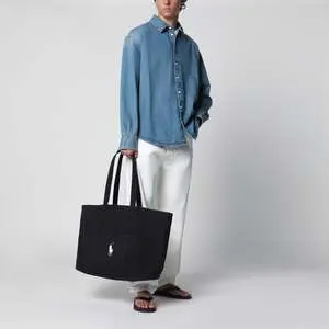 Polo Ralph Lauren Cotton Tote Bag With Big Pony Detail