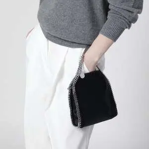 Stella McCartney Falabella Micro Tote Bag In Crystal Mesh - Black