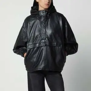 RÓHE Oversized Leather Anorak With Drawstring Hood