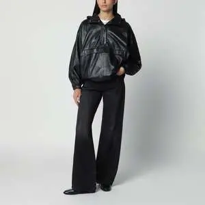 RÓHE Oversized Leather Anorak With Drawstring Hood