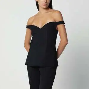 RÓHE Off-the-shoulder Sweetheart Neckline Top - Black