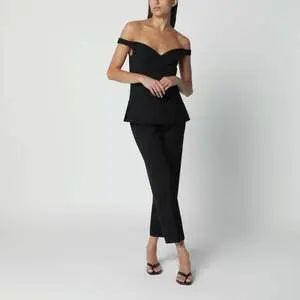 RÓHE Off-the-shoulder Sweetheart Neckline Top - Black