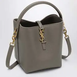 Saint Laurent Le 37 Bucket Bag In Taupe Grained Leather