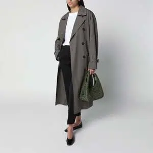Bottega Veneta Small Campana Bag In Dark Intrecciato Suede - Green
