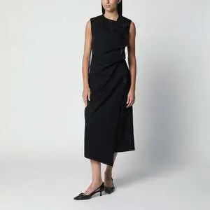 Bottega Veneta Wool Midi Dress - Black
