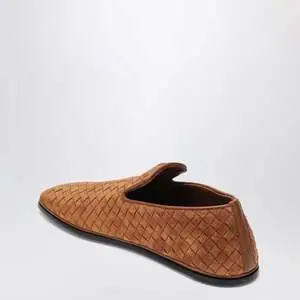 Bottega Veneta Light Intrecciato Suede Palazzo Slippers