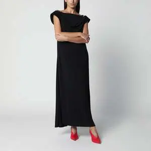 Bottega Veneta Long Dress In Viscose Crêpe Jersey - Black