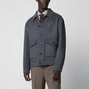Valentino Garavani Grey Wool And Cashmere-blend Overshirt Jacket Grey
