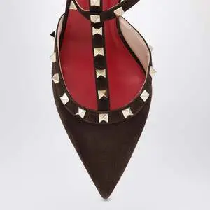 Valentino Garavani Suede Rockstud Pumps - Brown