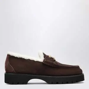Valentino Garavani Vlogo Suede Shearling Loafers