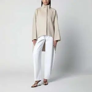 Alaïa Asymmetric Double-face Cashmere Coat - Beige