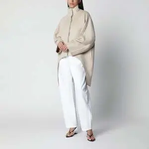 Alaïa Asymmetric Double-face Cashmere Coat - Beige