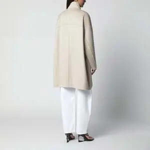 Alaïa Asymmetric Double-face Cashmere Coat - Beige