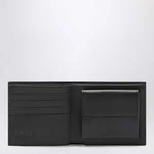 Loewe Flag Bifold Wallet With Coin Pocket In Black / Tropical Green Leather