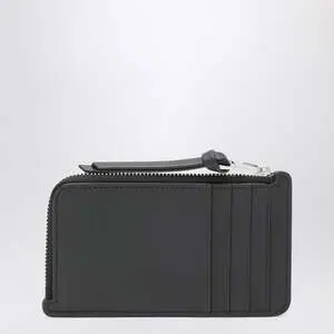 Loewe Flag Card Holder With Coin Pocket In Black / Tropical Green Leather - Multicolor
