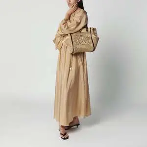Chloé Sand/ Brown Iconic Raffia And Leather Bag