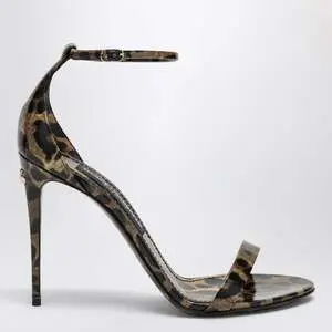 Dolce & Gabbana Keira Leopard-print Leather Sandals - Brown