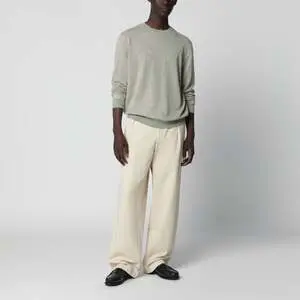 Loro Piana Cream Mélange Cashmere And Silk Sweater