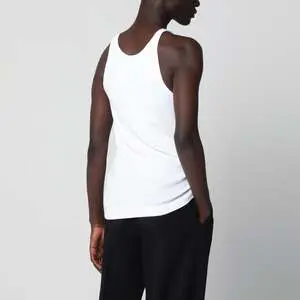 Dolce & Gabbana Ribbed Cotton Tank Top With Logo Patch