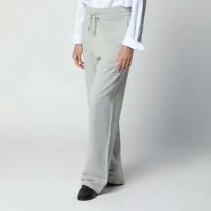 AMI Paris Heather Cotton Jogger Pants With De Coeur Embroidery - Grey