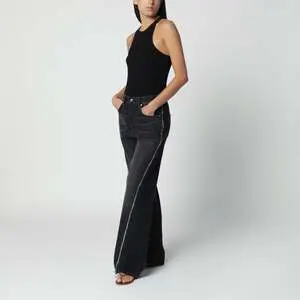 HAIKURE Washed Denim Jeans With Side Zip Detail - Black