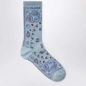 Alanui Bandana Pattern Socks - Light Blue