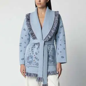 Alanui Bandana Jacquard Cardigan - Light Blue