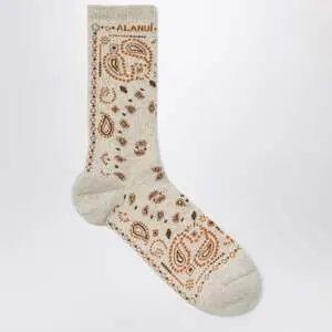 Alanui Cotton-blend Bandana Pattern Crew Socks