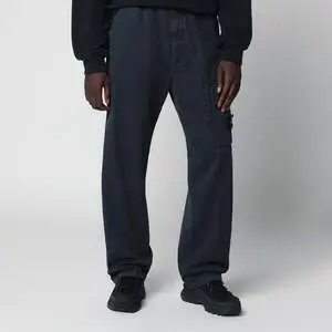 Stone Island Navy Cotton Jogger Pants - Blue