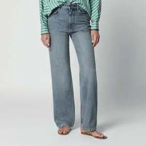 Loewe Anagram-embroidered Jeans In Washed Cotton Denim - Blue