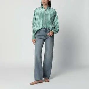 Loewe Anagram-embroidered Jeans In Washed Cotton Denim