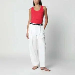 Loewe Ribbed Cotton Tank Top With Logo Embroidery