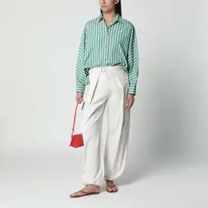 Loewe Ivory Cotton And Silk Gabardine Cargo Trousers