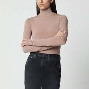 Andamane Stretch Jersey Turtleneck Bodysuit - Pink