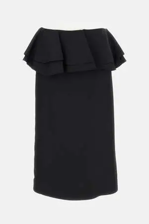 Plan C Midi Skirt With Waist Ruffle